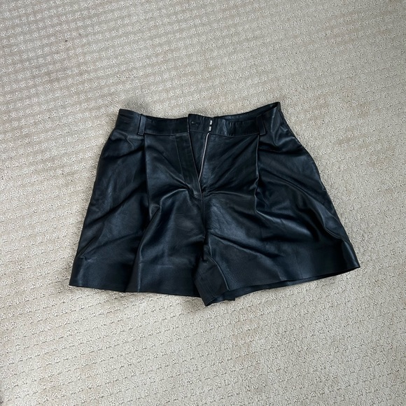 COS | Shorts | Cos Pleated Leather Shorts | Poshmark